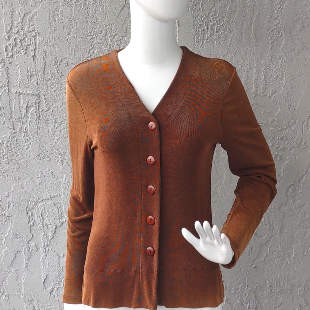 Choices Petite Ladies (5) Button Luxury Cardigan - Gem